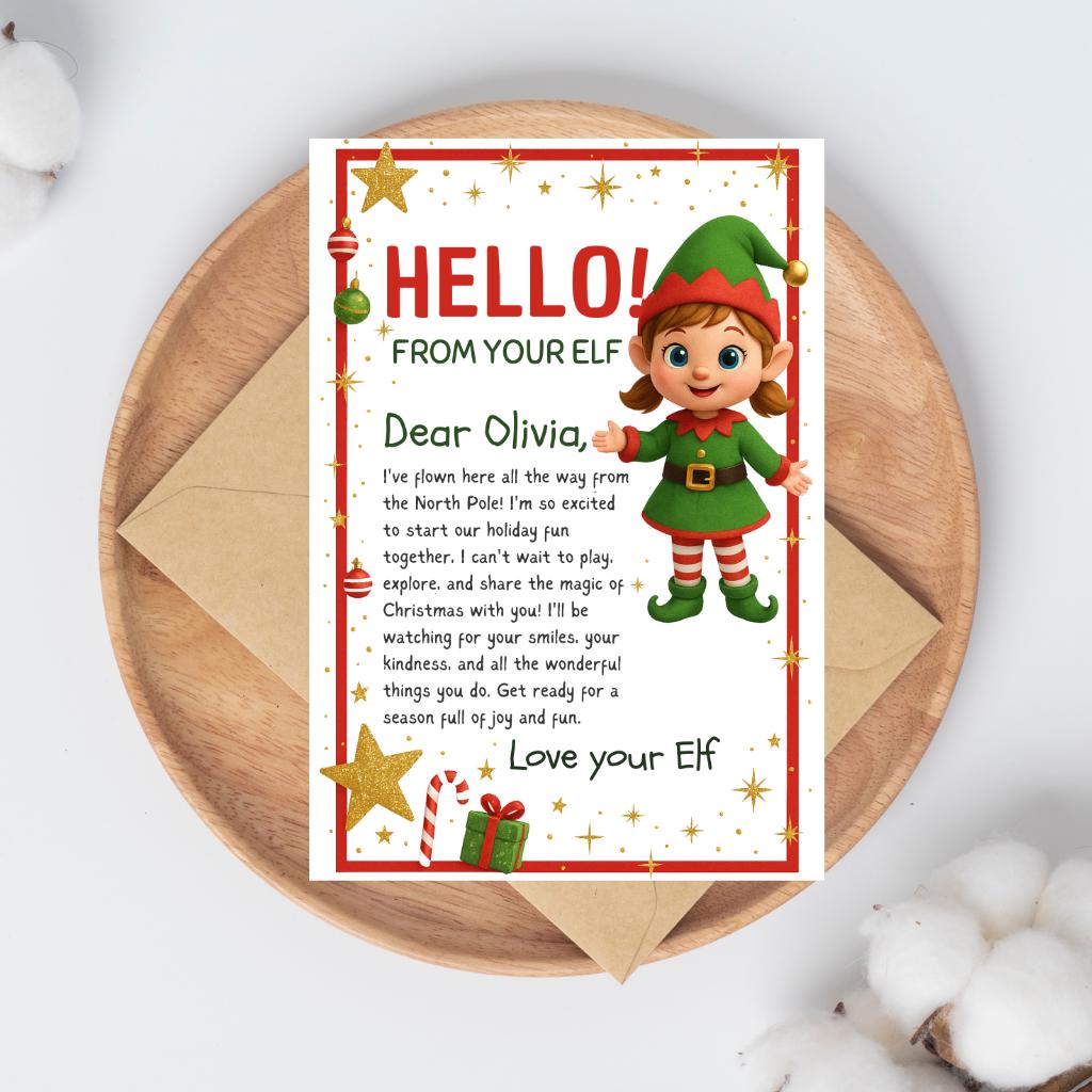 Elf Arrival Letter Printable | Girl Elf Letter Template | Editable ...