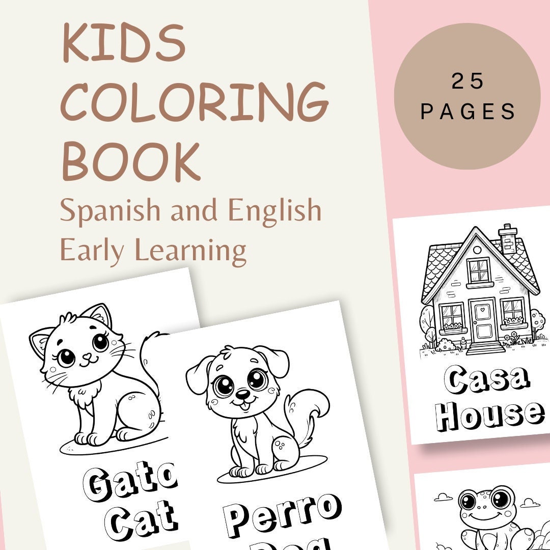 Kids Coloring Pages English and Spanish, Kids Spanish Coloring Books ...