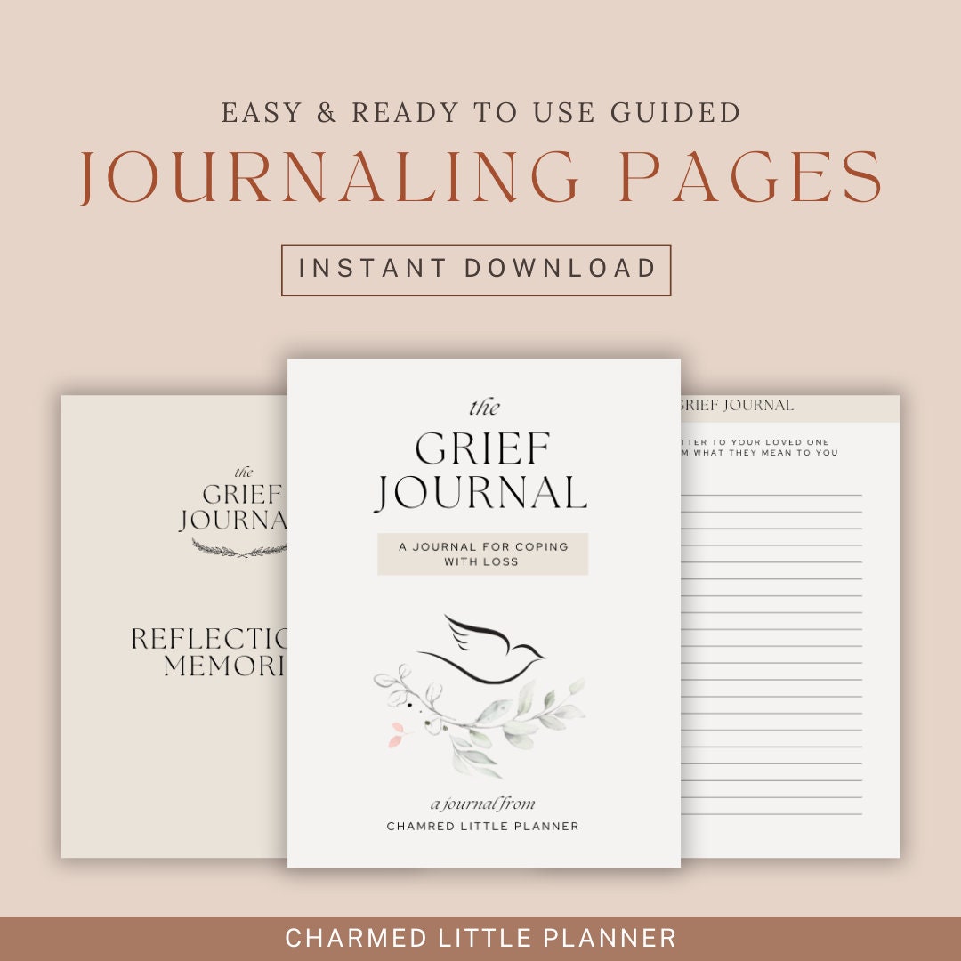 Grief Journal Digital With Prompts for Healing, Self Care Journal ...