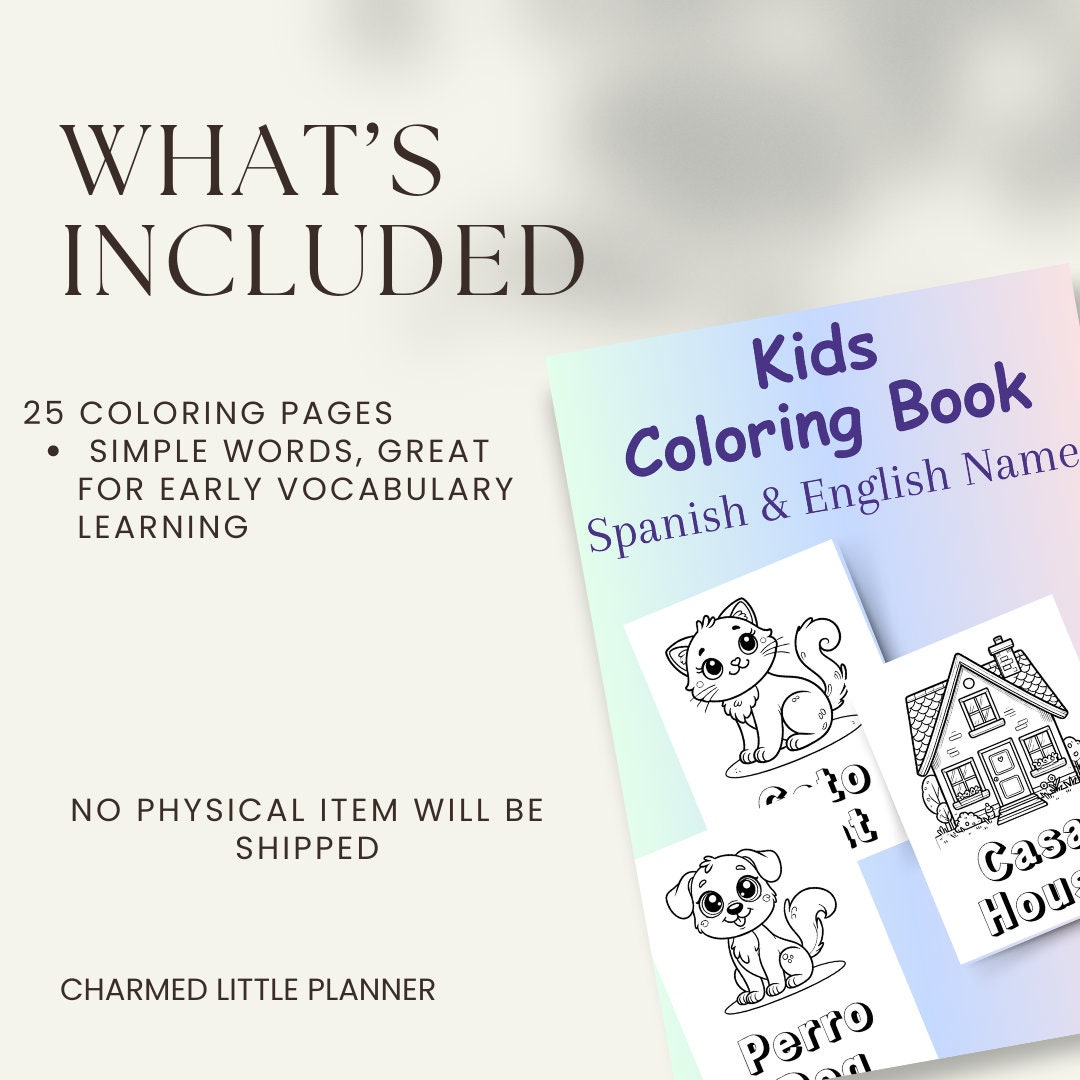 Kids Coloring Pages English and Spanish, Kids Spanish Coloring Books ...