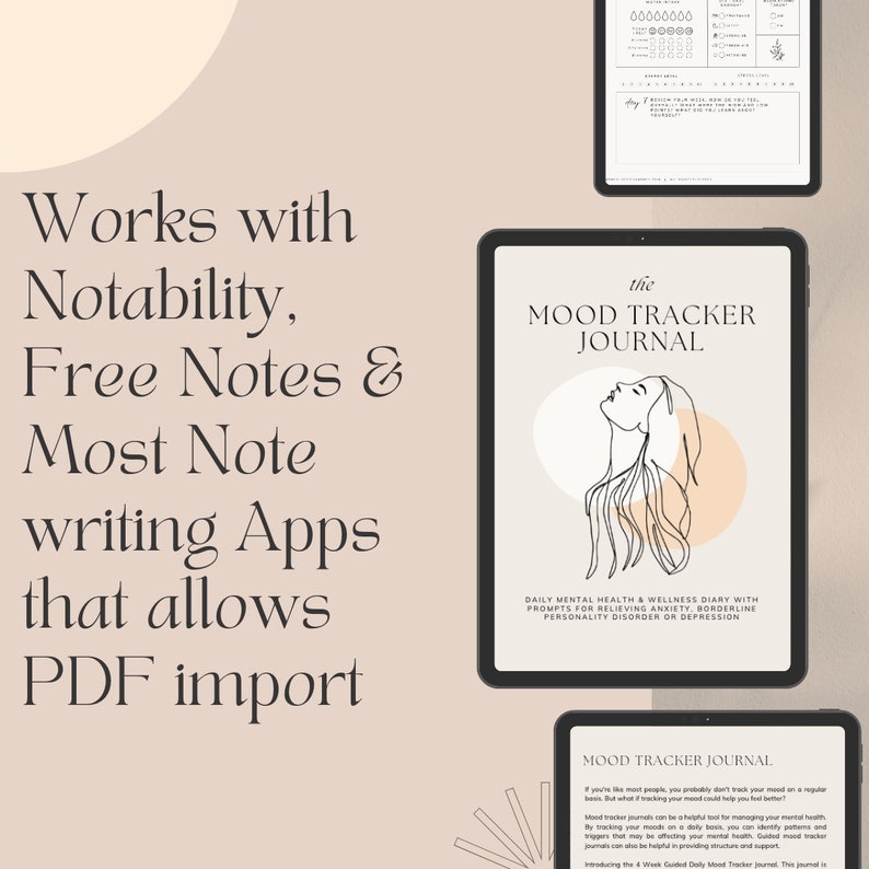 Mood Tracker Printable Journal With Prompts, 4 Week Monthly Journal ...
