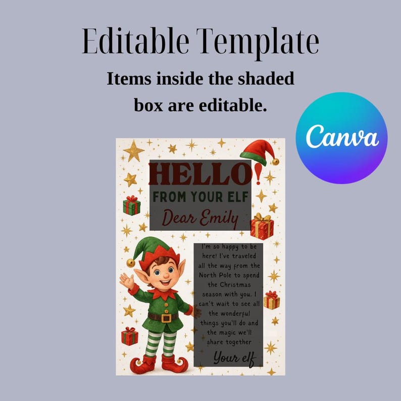 Elf Arrival Letter Printable | Modern Christmas Elf Template | Hello ...