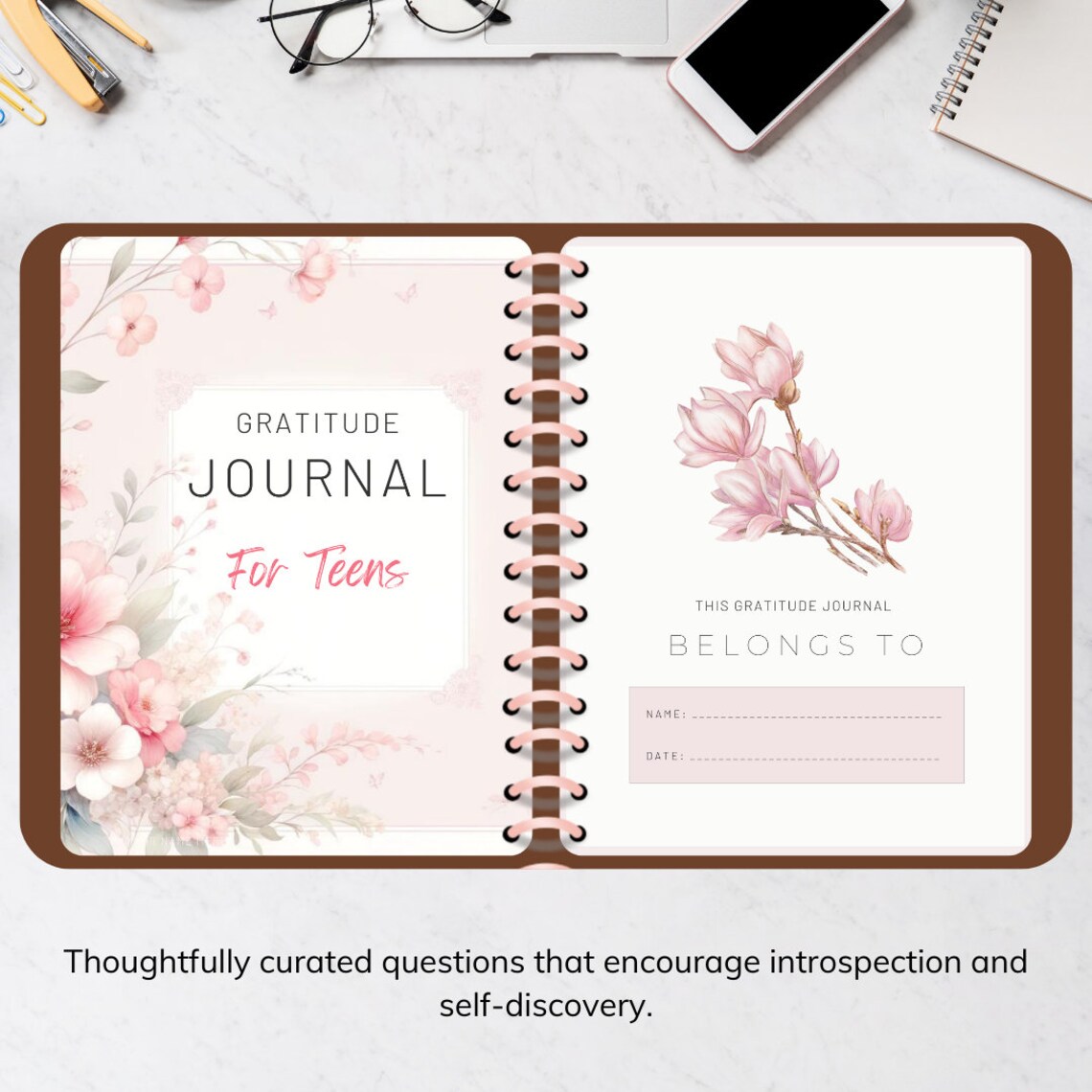 Gratitude Journal With Guided Prompts Forteens, Gratitude Workbook for ...