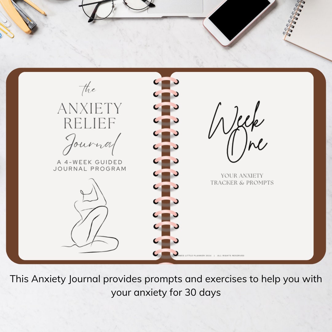 Anxiety Journal Printable With 4 Week Prompts and Anxiety Tracker ...