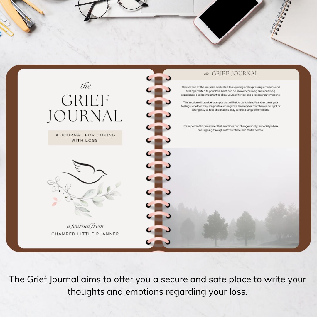 Grief Journal Digital With Prompts for Healing, Self Care Journal ...