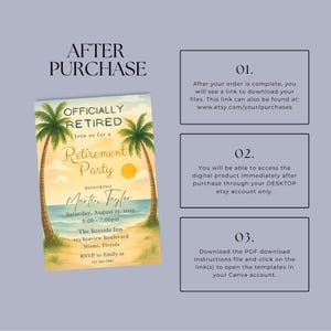 Tropical Retirement Party Invitation, Editable Canva Template Evite ...
