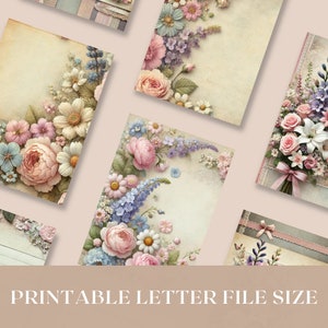 Floral Junk Journal Scrapbook Pages Printable, Scrapbook Supplies ...