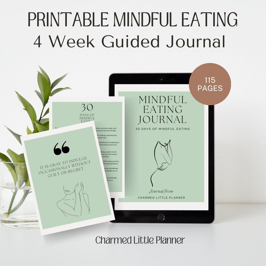 Mindful Eating Journal Printable, Weight Loss Journal, Intuitive Eating ...