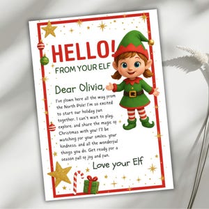 Elf Arrival Letter Printable | Girl Elf Letter Template | Editable ...