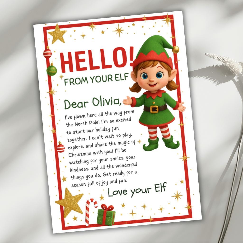 Elf Arrival Letter Printable | Girl Elf Letter Template | Editable ...