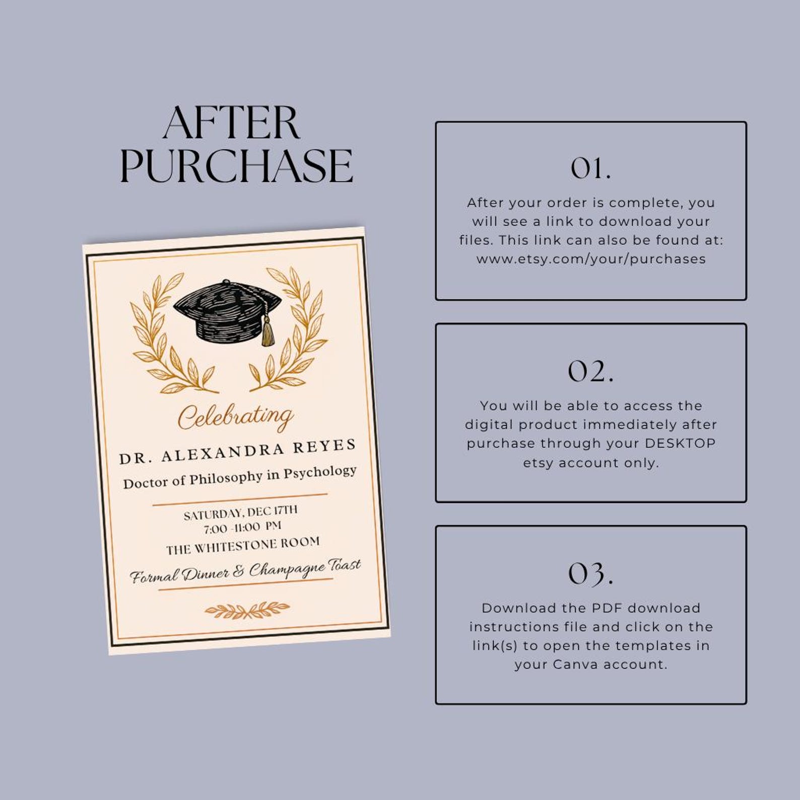 Doctorate Graduation Invitation Template, Celebrating Dr Canva Invite ...