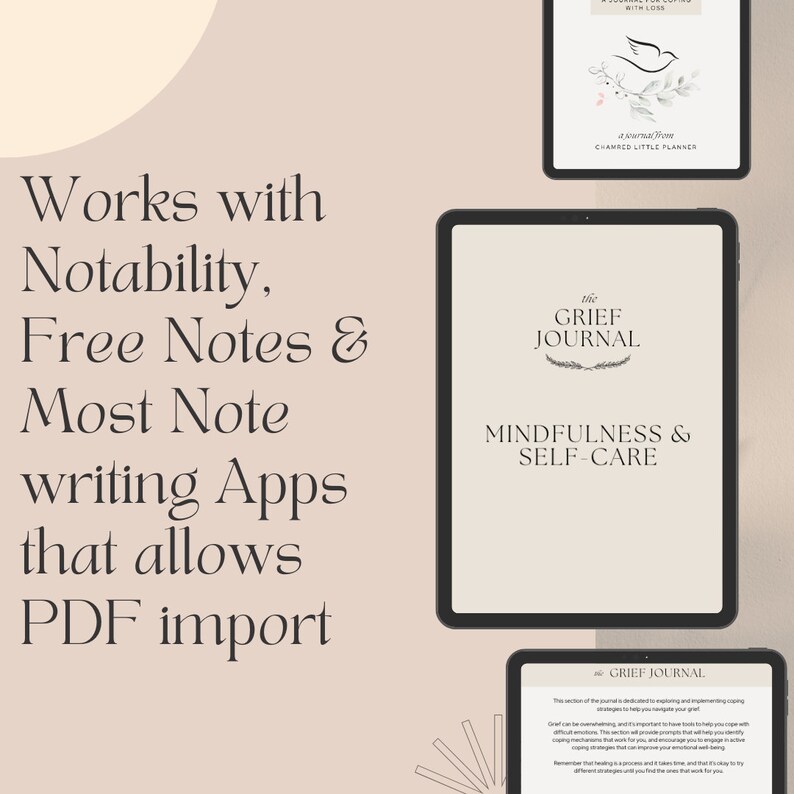 Grief Journal Digital With Prompts for Healing, Self Care Journal ...
