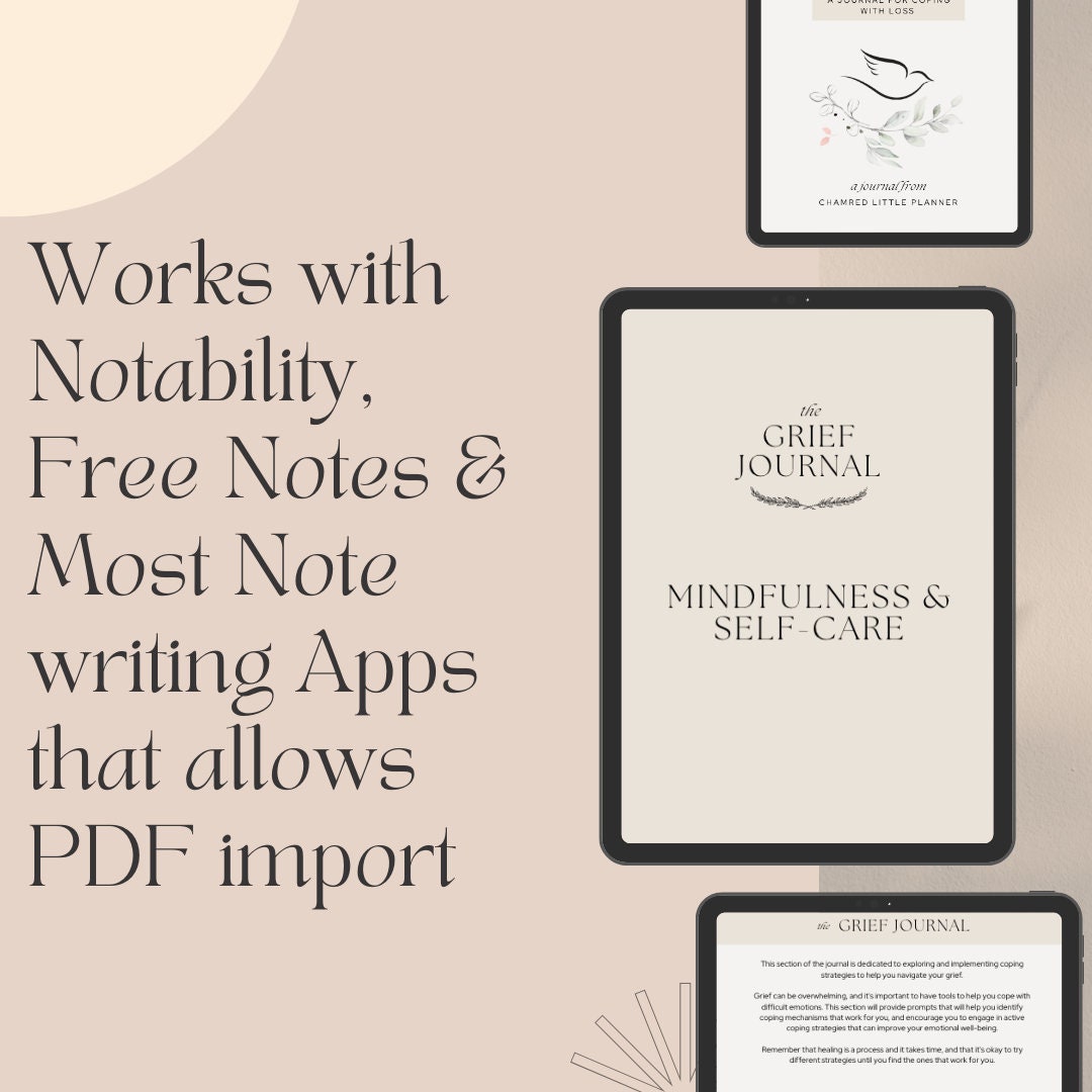 Grief Journal Digital With Prompts for Healing, Self Care Journal ...