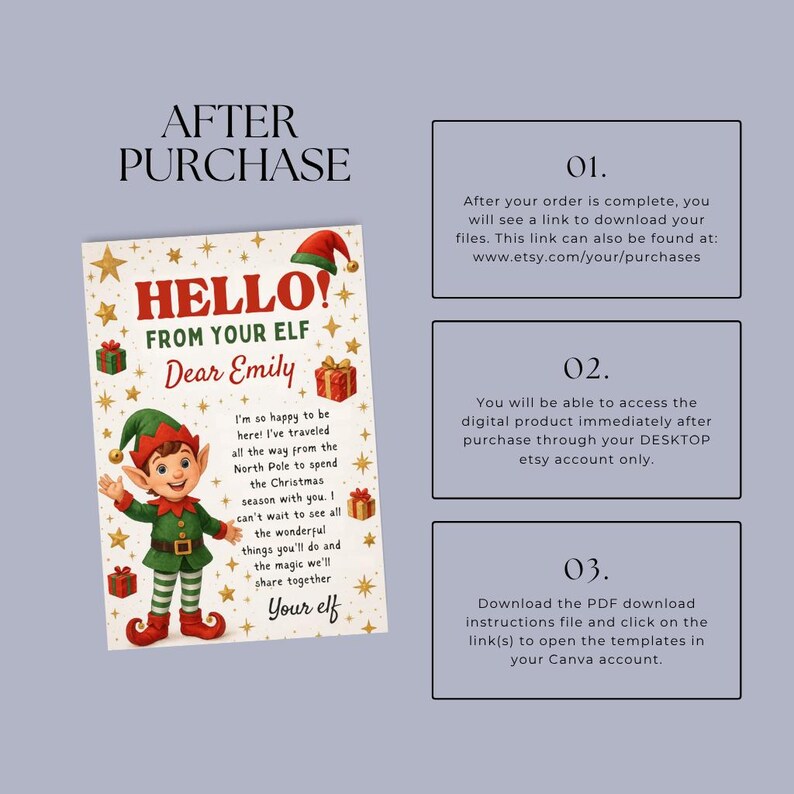 Elf Arrival Letter Printable | Modern Christmas Elf Template | Hello ...