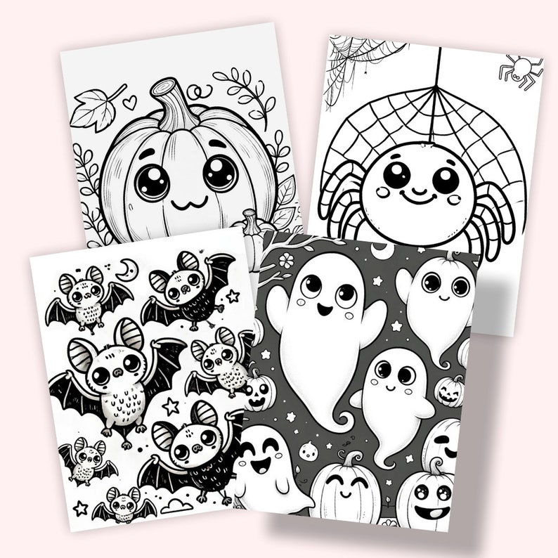 Halloween Kids Coloring Pages, Fall Printable Coloring Sheets, Cute ...