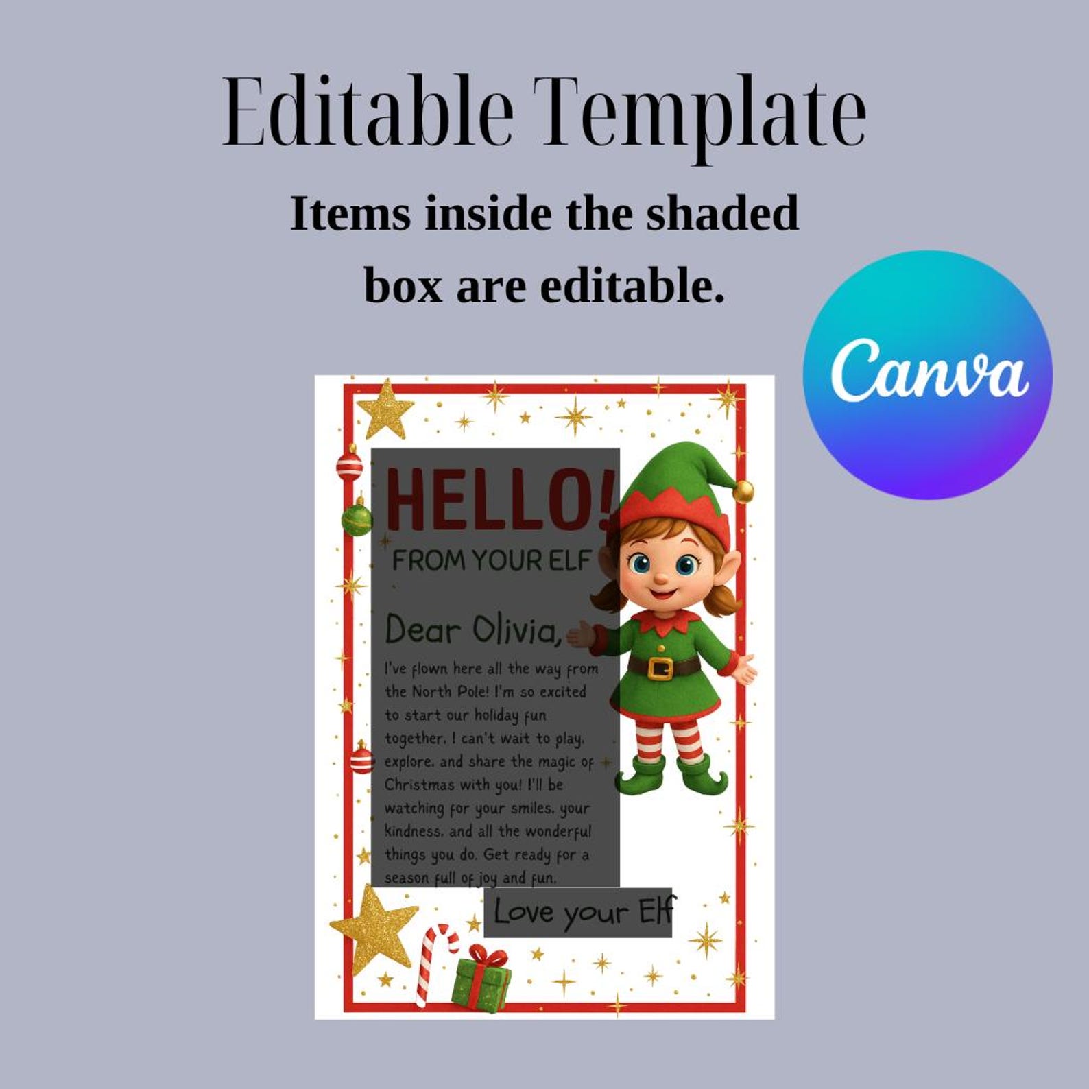 Elf Arrival Letter Printable | Girl Elf Letter Template | Editable ...