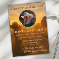 Editable Cowgirl Western Outdoors Horse Photo Memorial Funeral Program ...