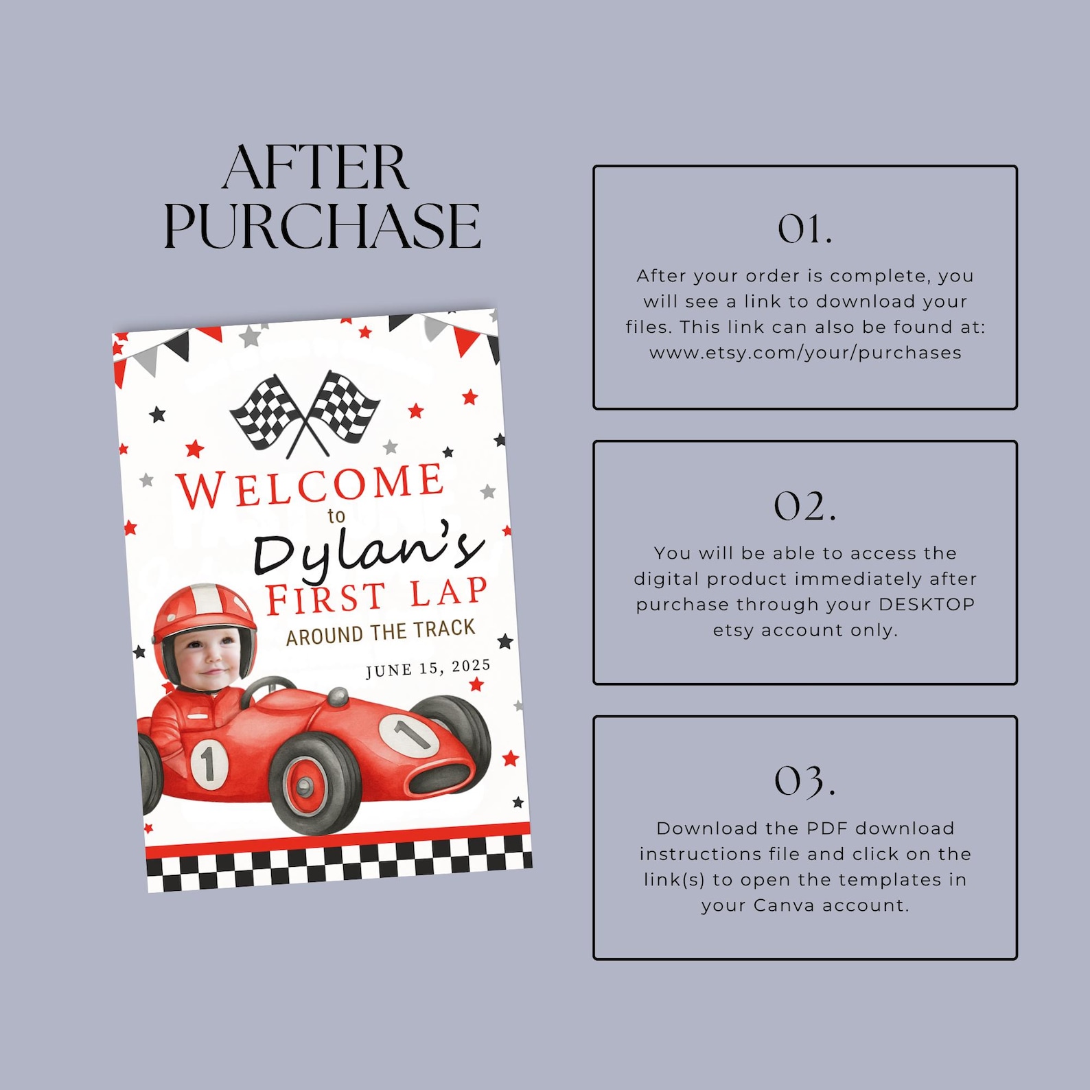 Race Car Birthday Welcome Sign | First Lap Racing Party Decor ...
