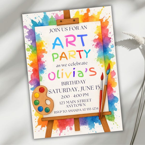 Paint Splatter Invitation - Etsy Canada