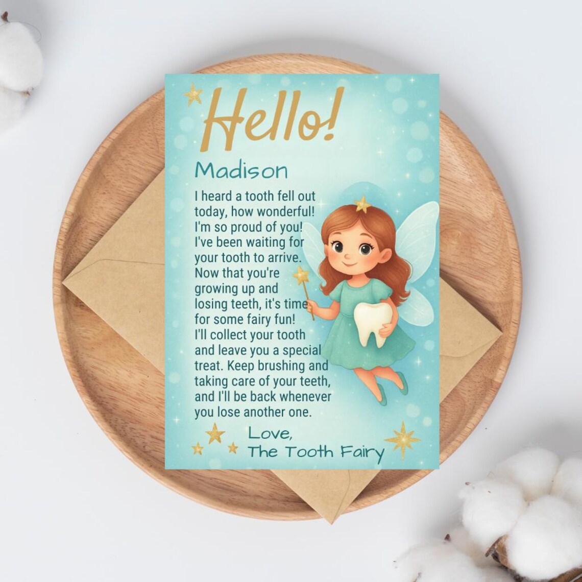 Tooth Fairy Letter Printable | Modern Magical Tooth Fairy Note ...