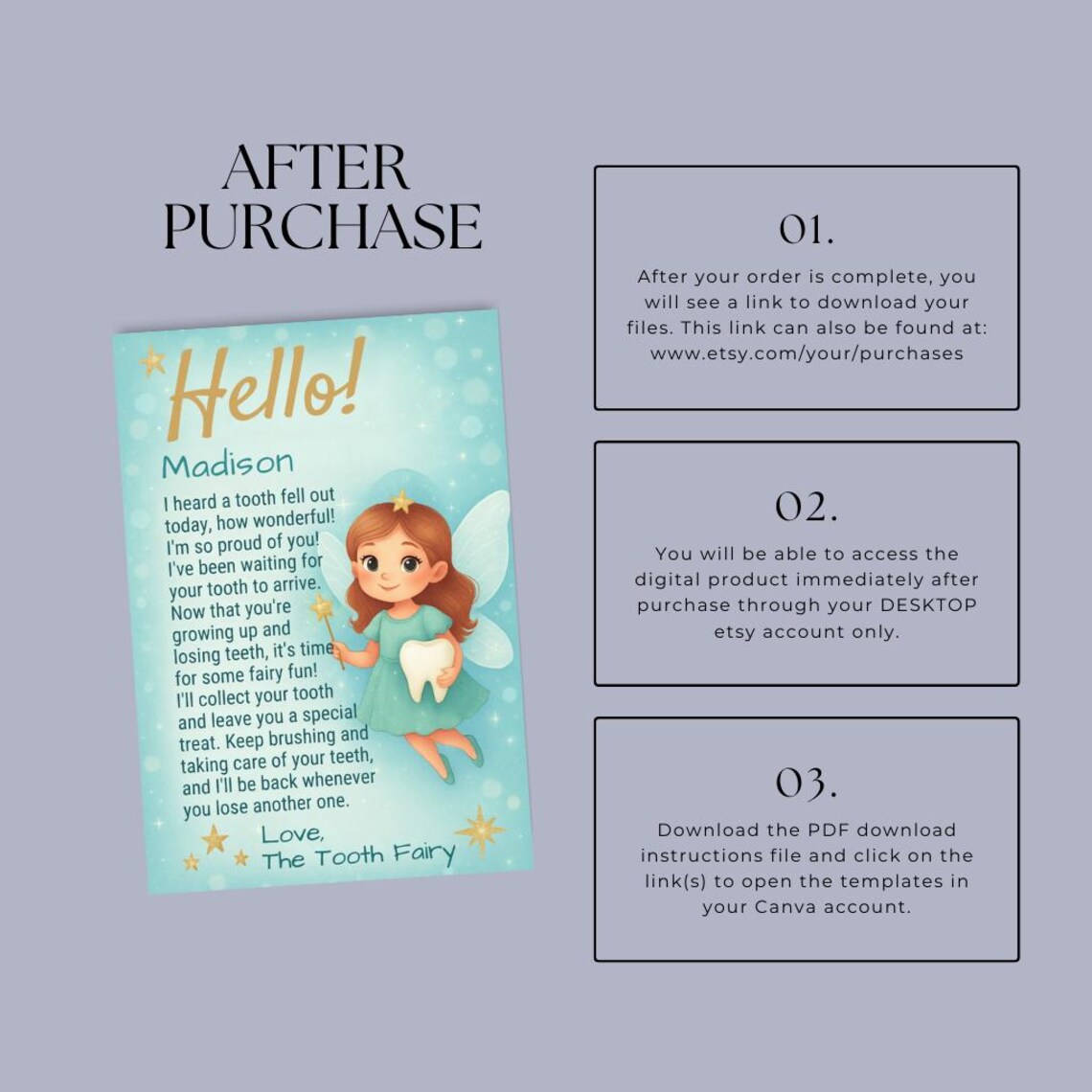 Tooth Fairy Letter Printable | Modern Magical Tooth Fairy Note ...