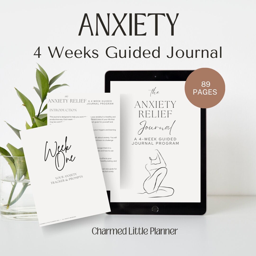 Anxiety Journal Printable With 4 Week Prompts and Anxiety Tracker ...