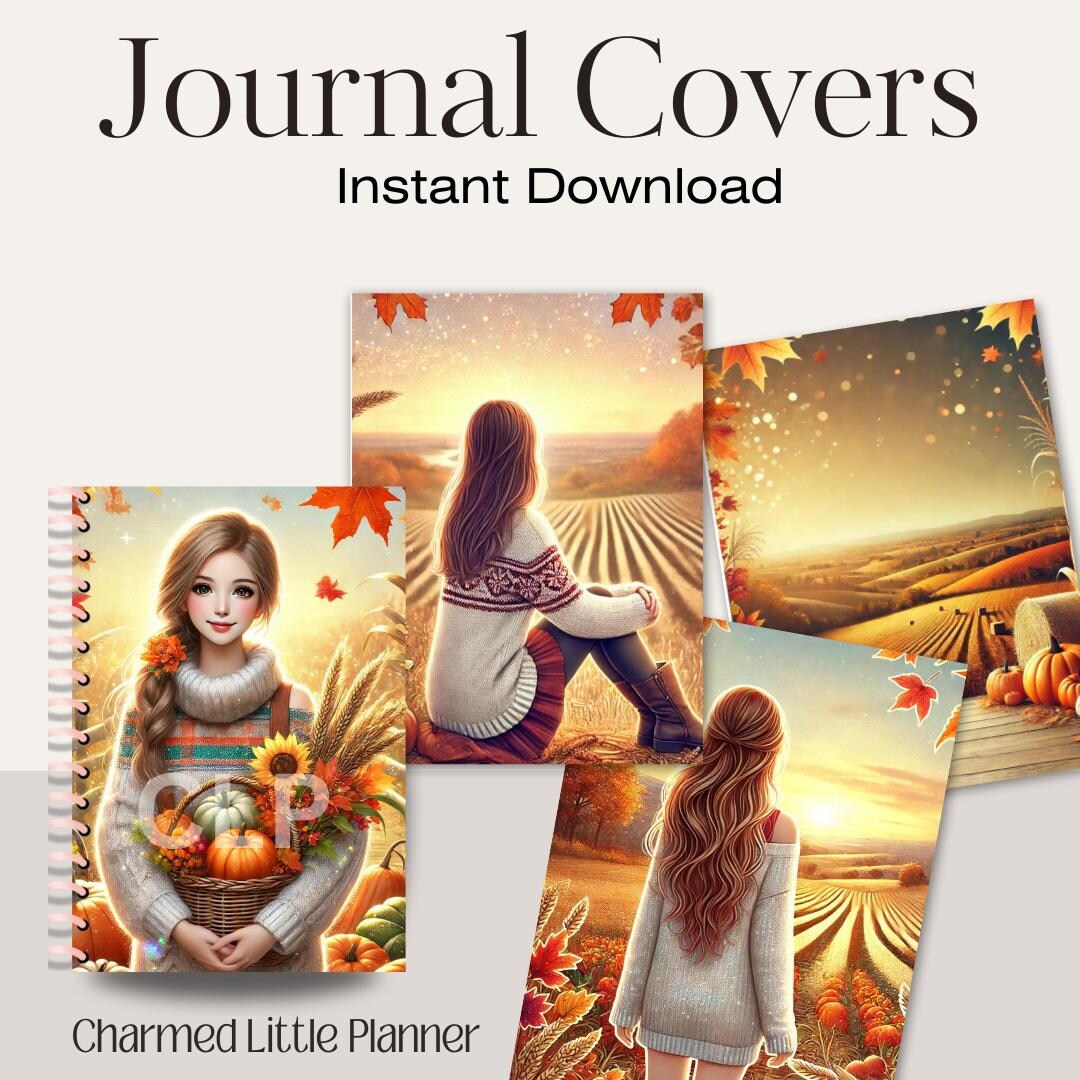 Fall Journal Cover Printable Download Binder Covers Digital Planner ...