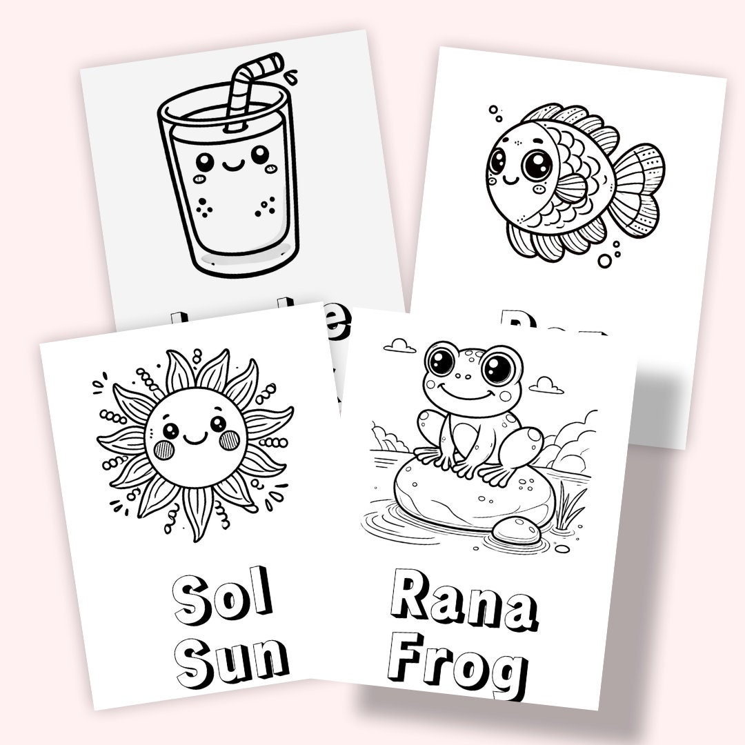 Kids Coloring Pages English and Spanish, Kids Spanish Coloring Books ...