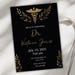 Doctor Graduation Invitation Template, Black and Gold Medical School ...