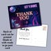Disco Thank You Card, 70s Party Printable, Neon Glow Thank You Note ...