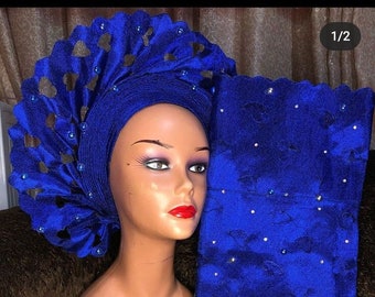 African Gele Ofi for Women, Nigerian Traditional Bridal Aso Oke Hats ...