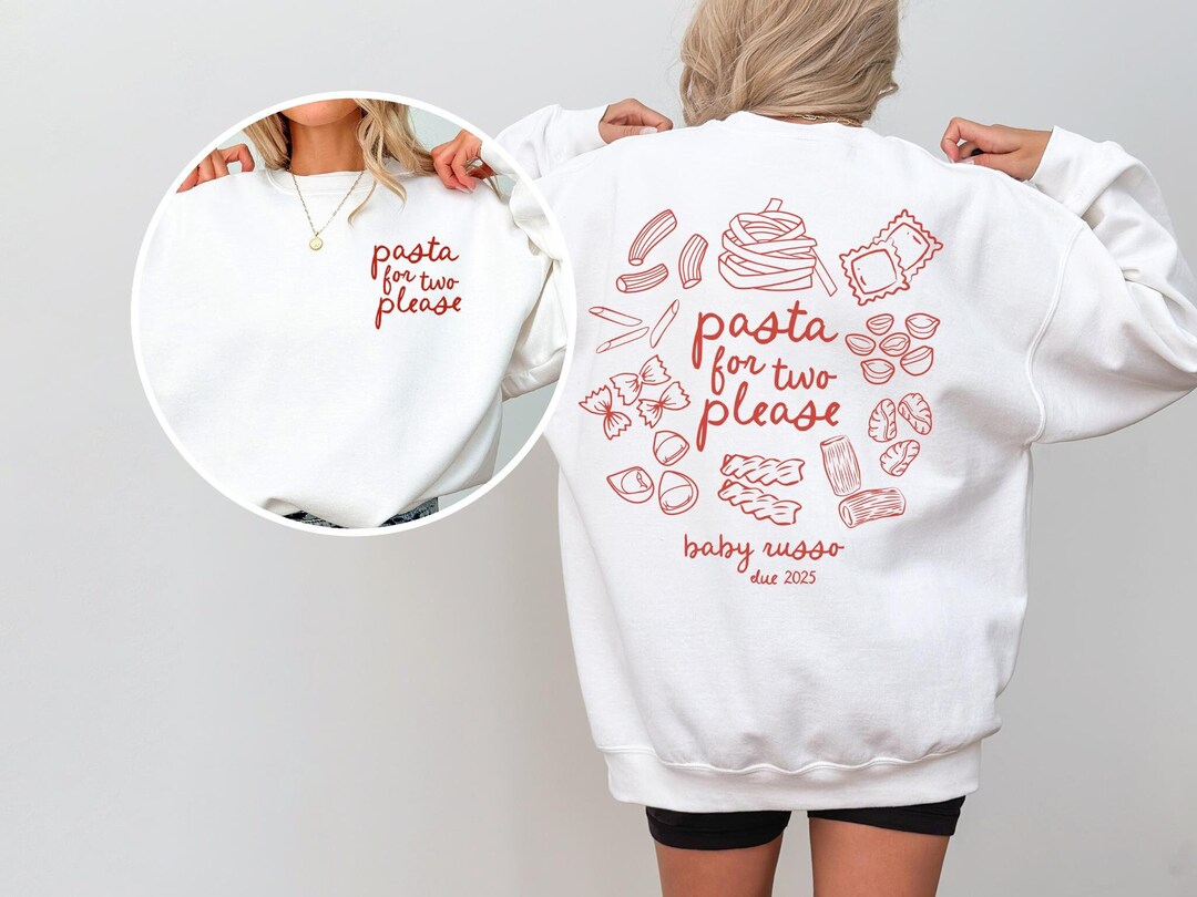 Personalized Eating for Two Pasta Shirt Soon to Be Mom Sweatshirt ...