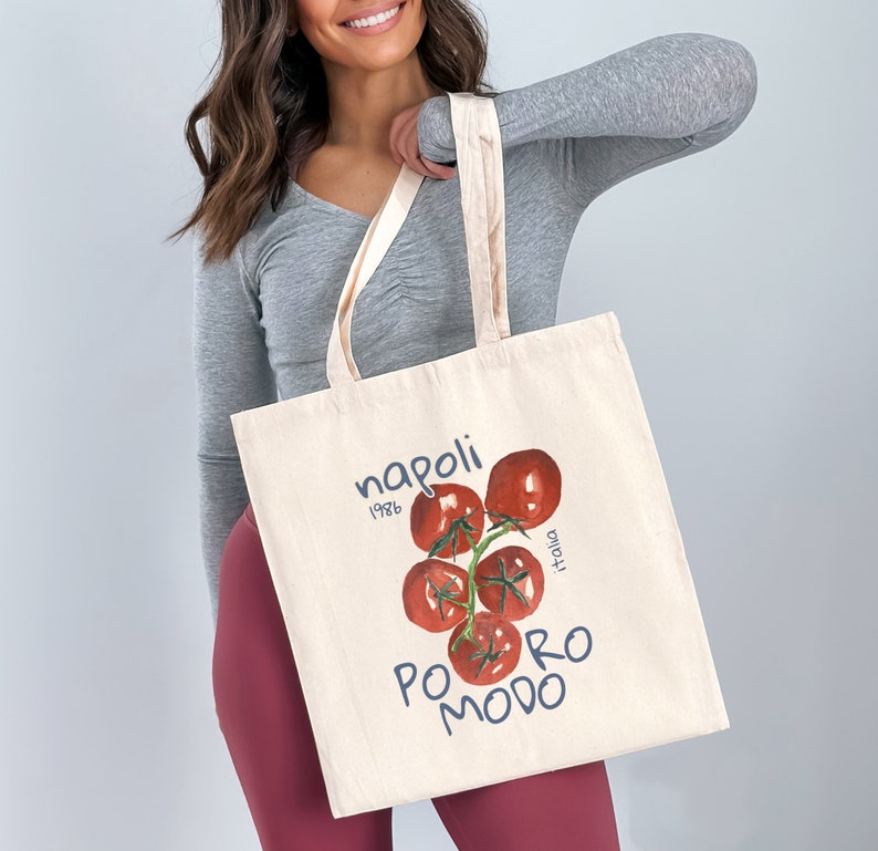 Napoli Italy Bag Tomato Girl Summer Farmers Market Bag Tomato Gift ...