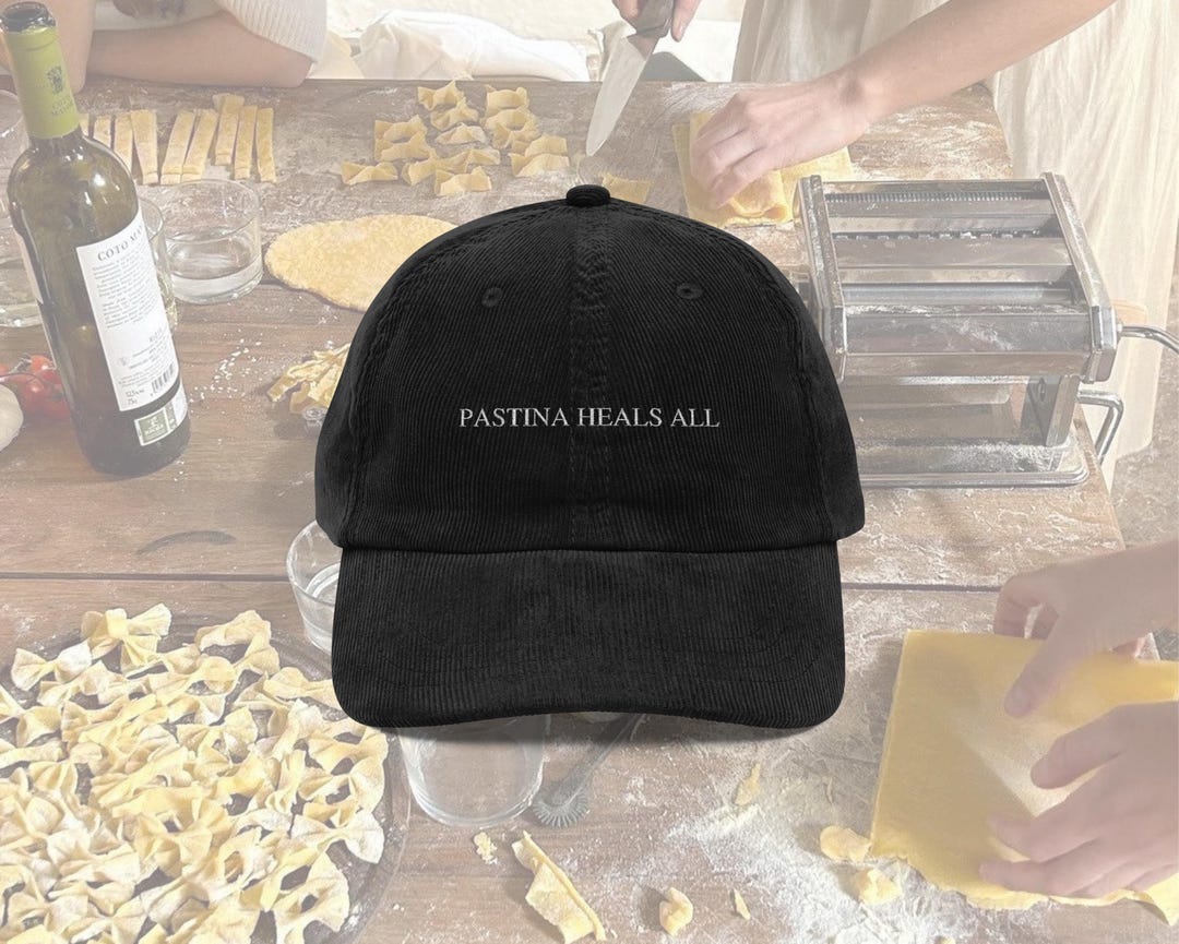 Pastina Heals All Corduroy Hat Italia Hat Italian Theme Embroidered Hat ...