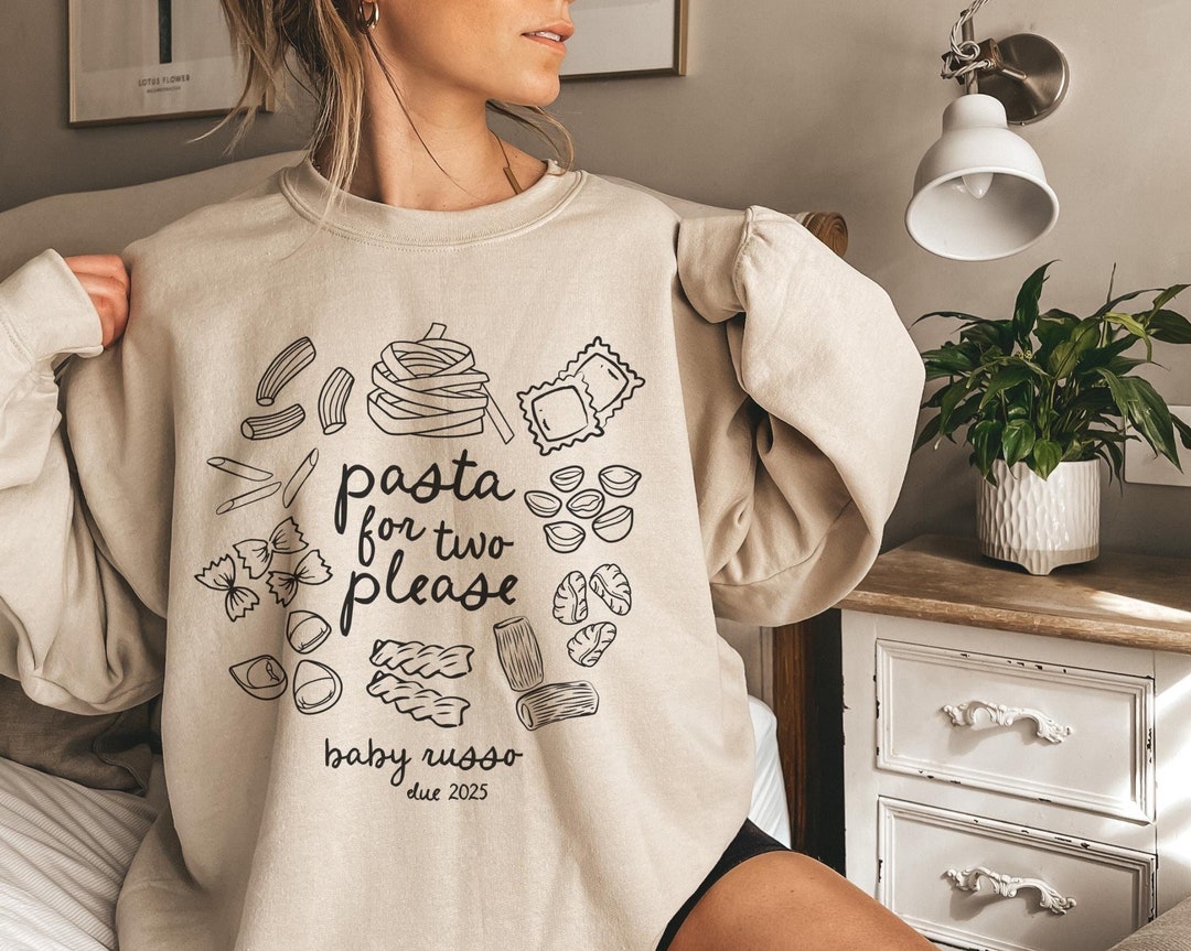 Custom Eating for Two Pasta Shirt Soon to Be Mom Sweatshirt Italian ...
