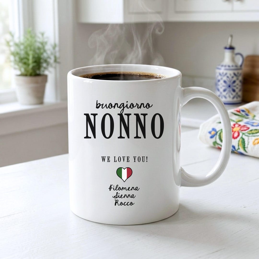 Personalized Nonno Ceramic Mug Italian Grandpa Coffee Mug Italian Gifts ...