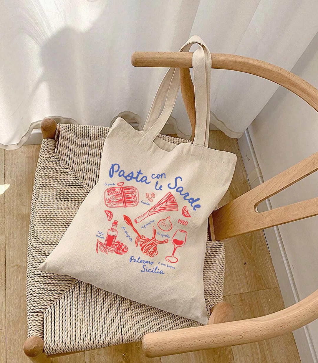 Pasta Tote Bag Sardines Italy Bag Pasta Gifts for Foodies Tinned Fish ...