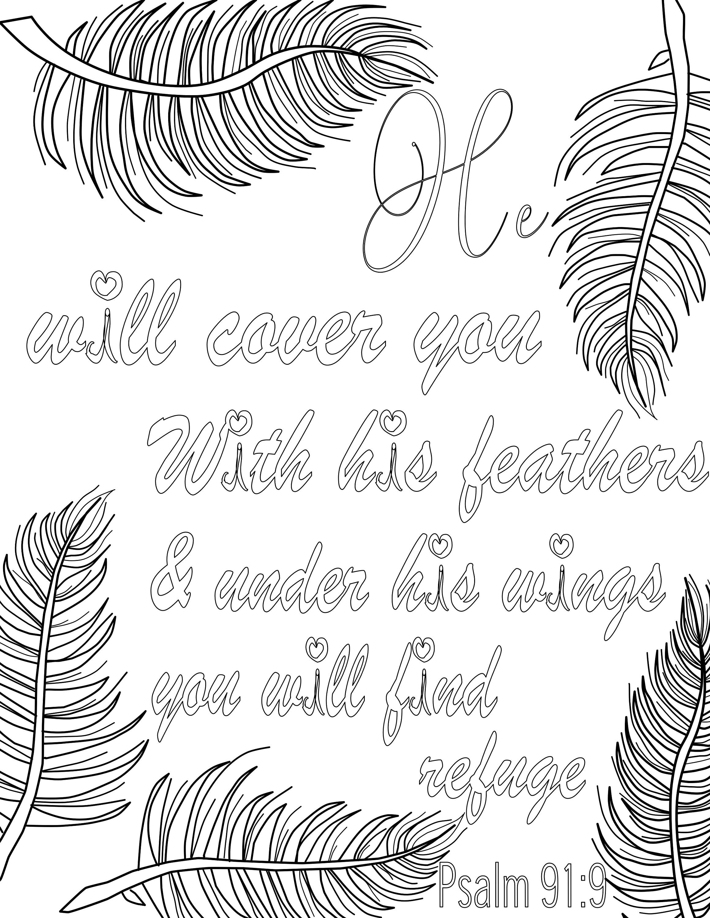 Christian Coloring Page - Psalm 91:9 - Etsy