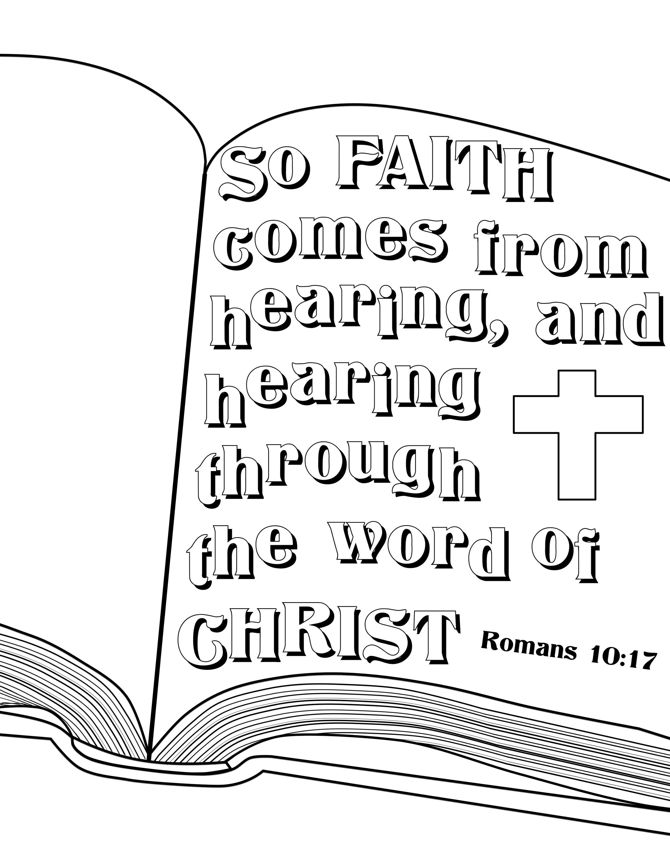 Printout Coloring Page Romans 10:17 - Etsy