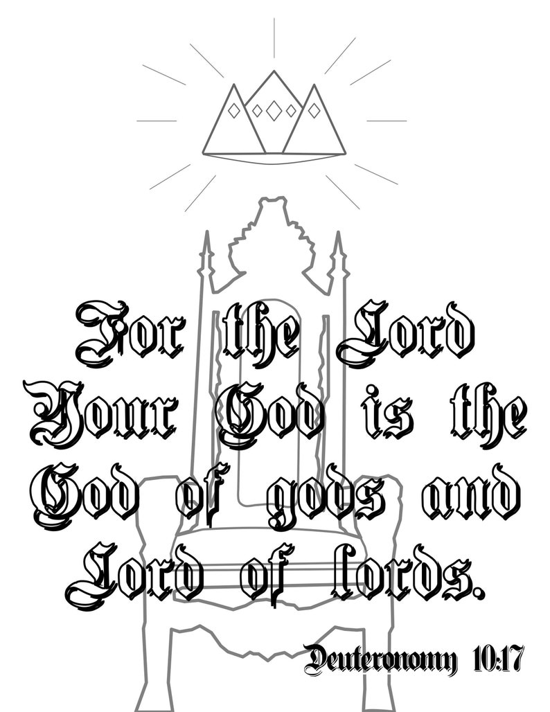 Printout Coloring Page - Deuteronomy 10:17 - Etsy