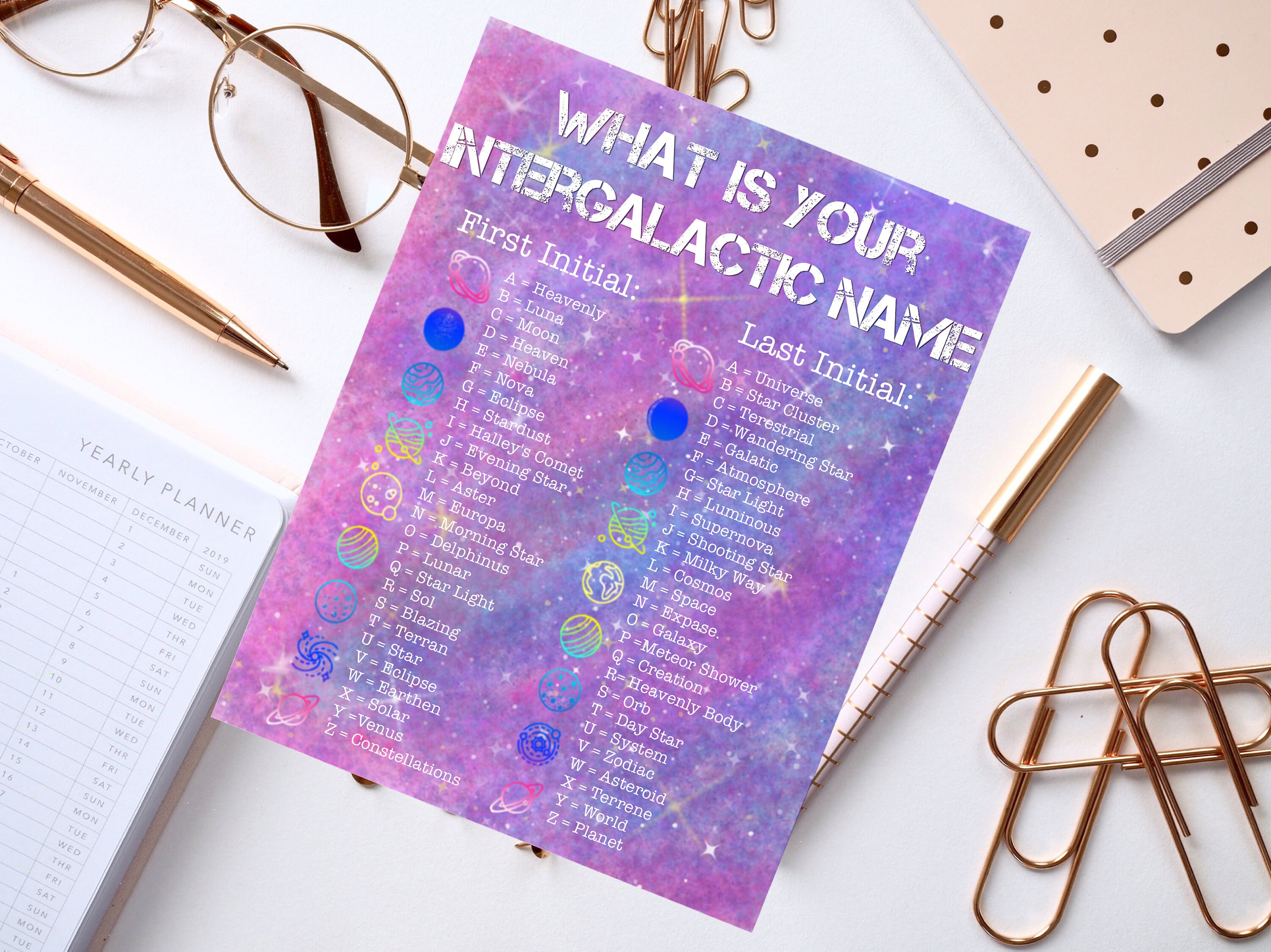 What is Your Intergalactic Name Printout - Etsy Denmark