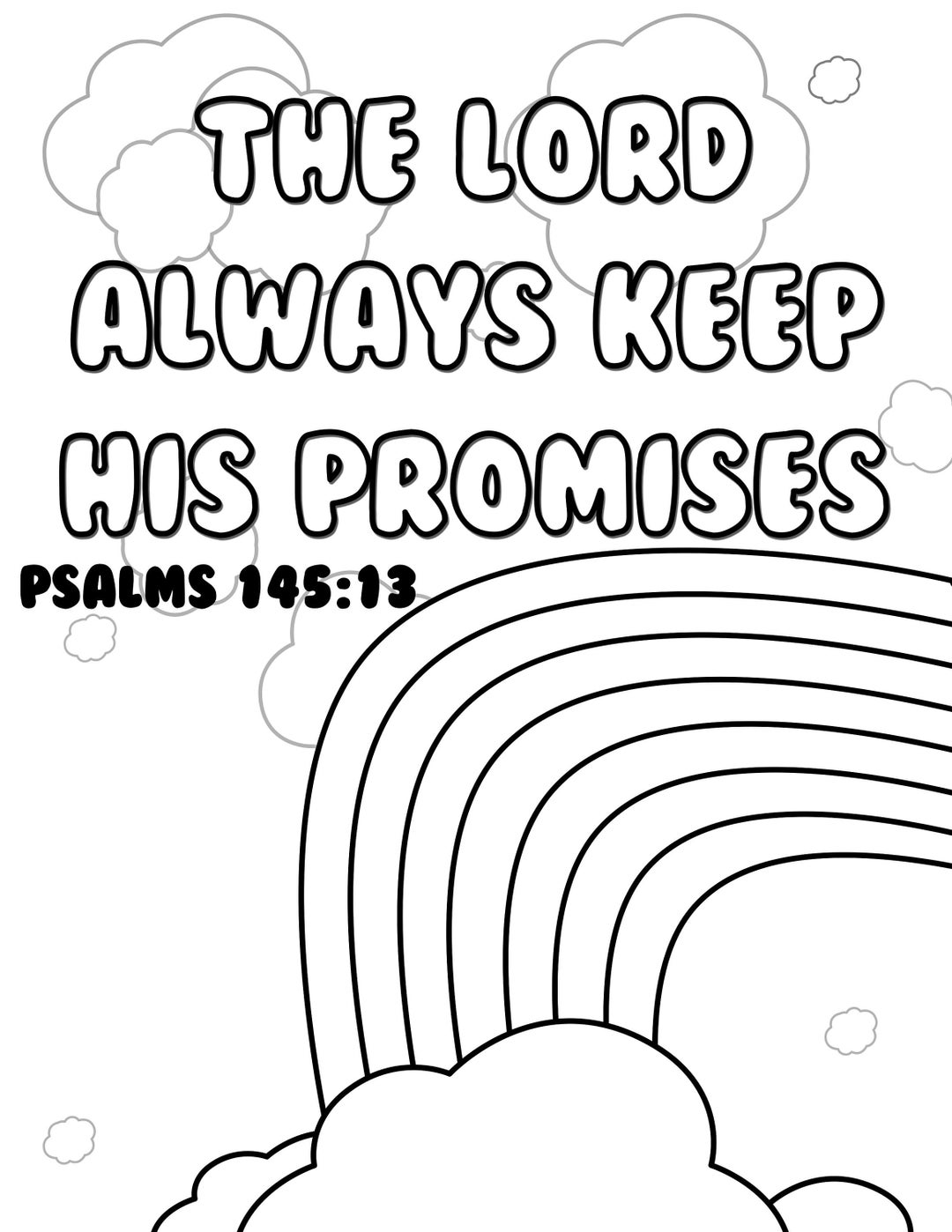 Best Seller - Printout Coloring Page - the Lord Always Keeps His ...