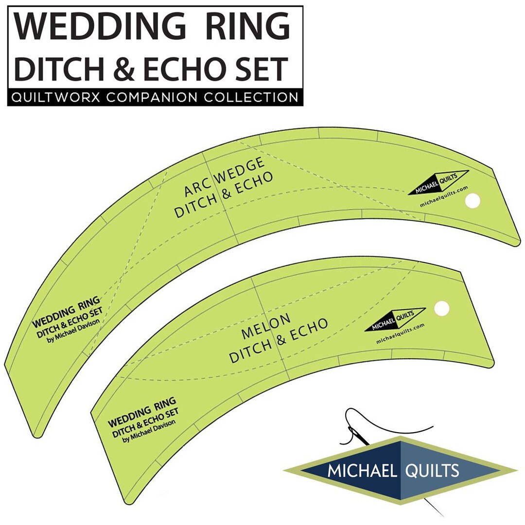 Wedding Ring DITCH & ECHO® Set - 1/4" Acrylic Ruler Template for ...