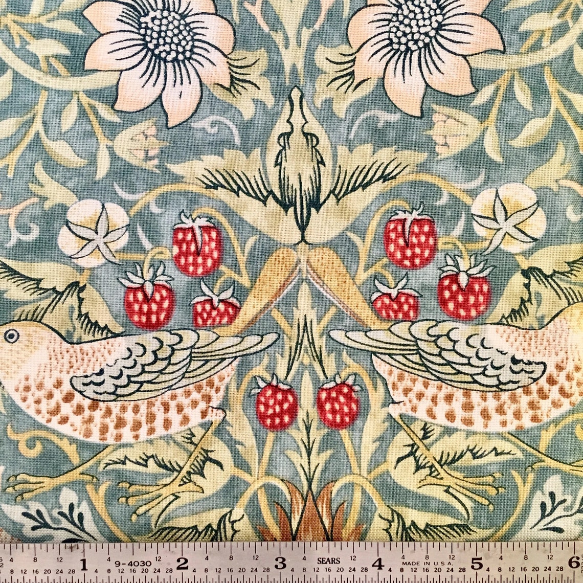 ORIGINAL MORRIS & CO Strawberry Thief Aqua for Free Spirit | Etsy