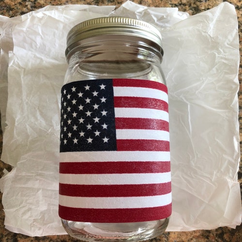 American Flag Mason Jar / Mason Jar Centerpiece / 4th of July - Etsy