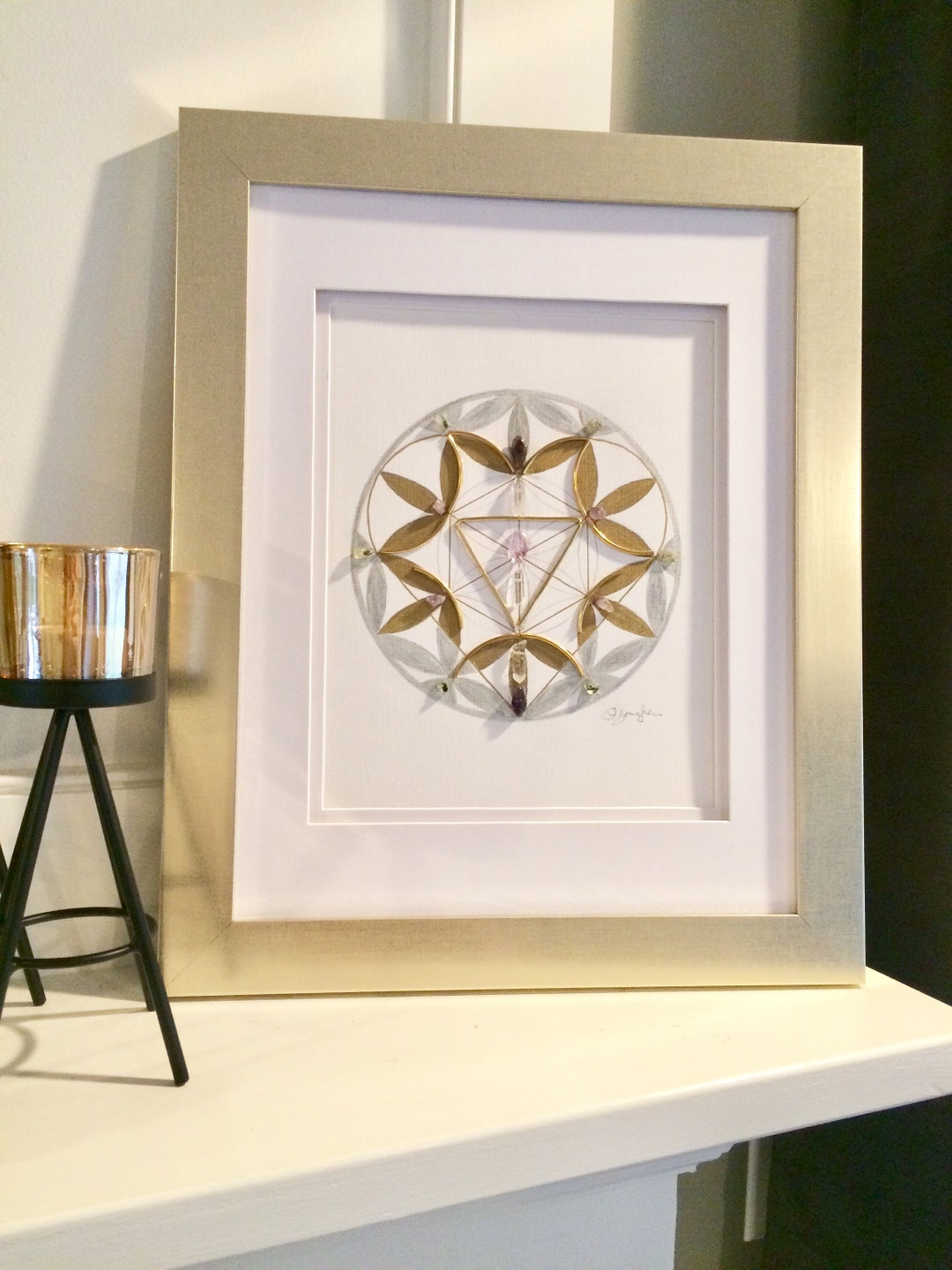 Angelic Embrace Sacred Geometry Crystal Grid Framed 11x14 - Etsy