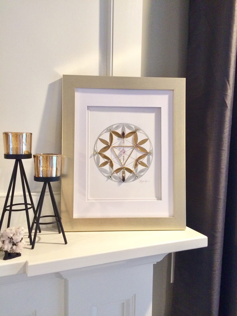 Angelic Embrace Sacred Geometry Crystal Grid Framed 11x14 - Etsy