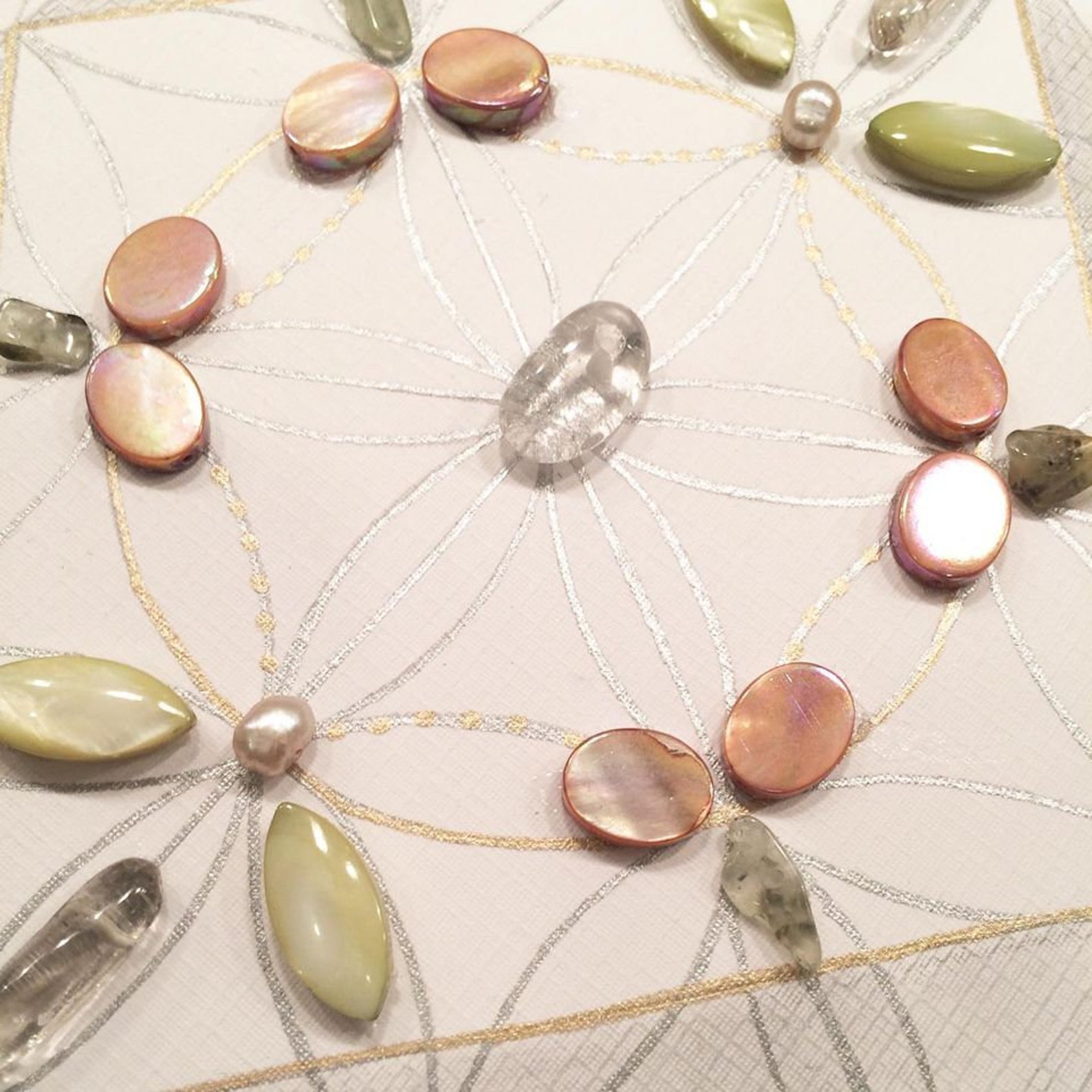 PEACH BLOSSOM LUCK Sacred Geometry Crystal Grid 11x14 - Etsy