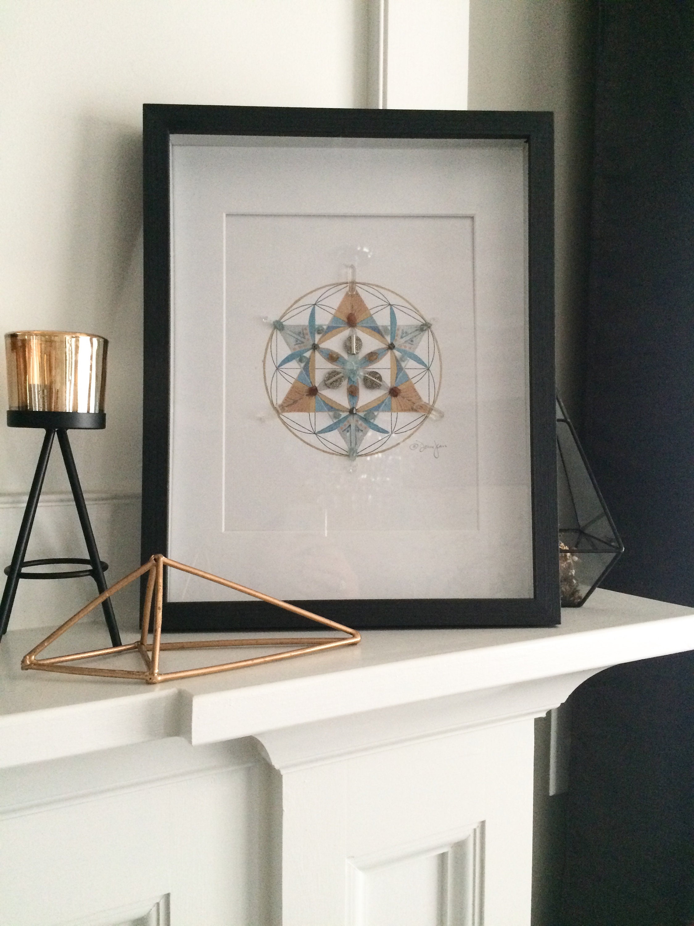 Light Code Transmission Sacred Geometry Crystal Grid Framed Art 11x14 ...