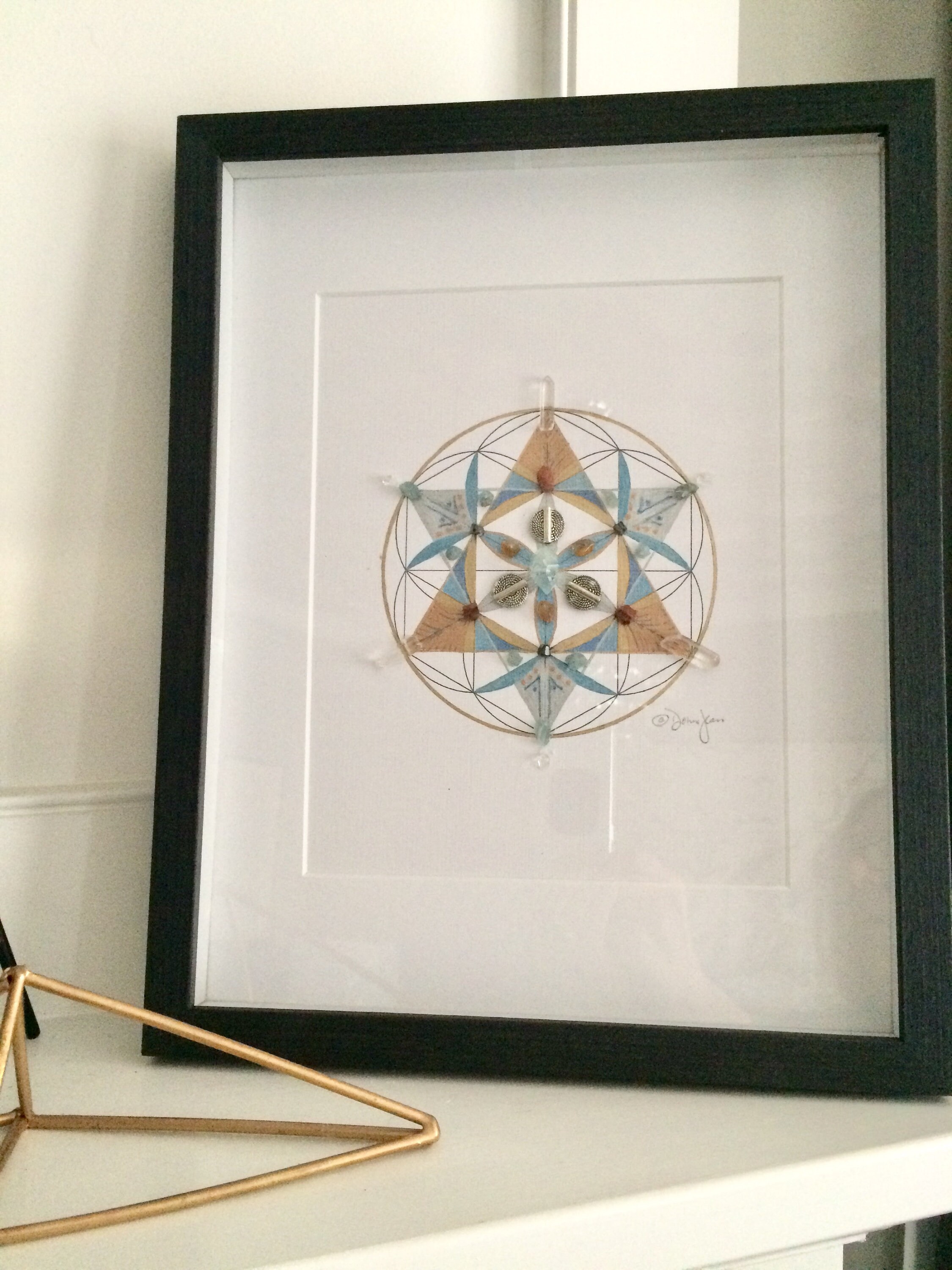 Light Code Transmission Sacred Geometry Crystal Grid Framed Art 11x14 ...